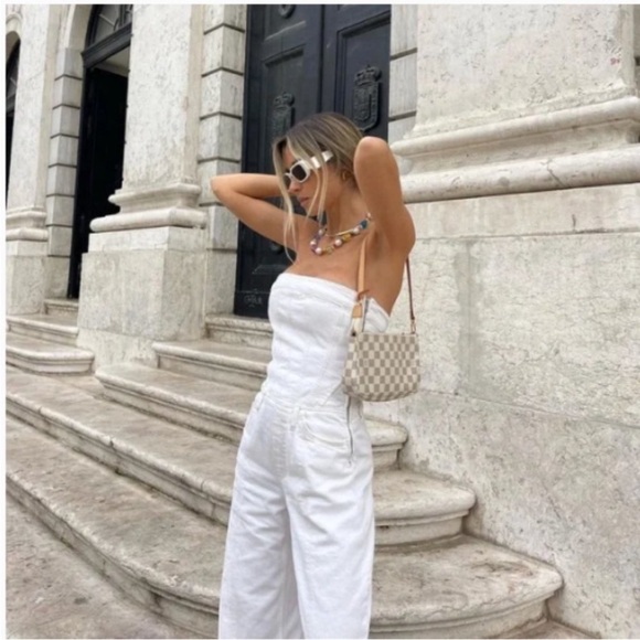 Zara | Pants & Jumpsuits | Nwt Zara Corset Denim Jumpsuit | Poshmark